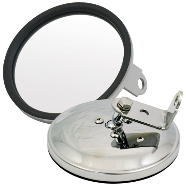 Round Spotter / Reversing Mirror - Stainless Steel / Bolt On