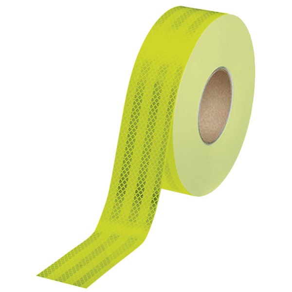 Reflective Fluro Yellow (Lime) Tape - 48mm Wide Roll (Sold Per Meter)