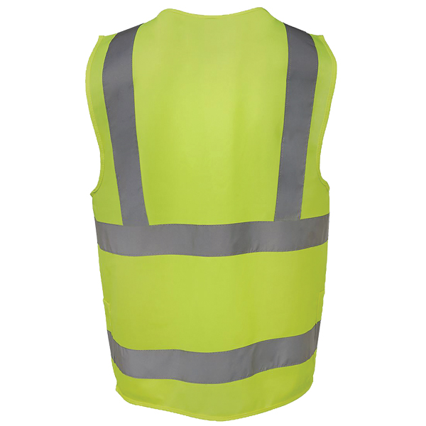 Fluorescent Yellow Safety Vest with Reflective Strips & Zip Front