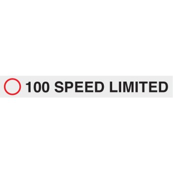 100 Speed Limited 680 x 80mm Reflective Sign - Long Life Sticker