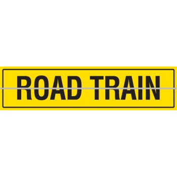ROAD TRAIN Hinged 1200 x 300mm Reflective Sign - Aluminium Plate