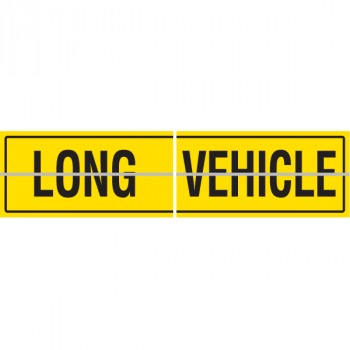LONG VEHICLE Hinged 2 Piece 600 x 300mm Reflective Sign - Aluminium Plate