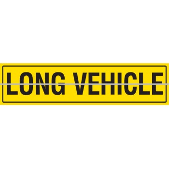 LONG VEHICLE Hinged 1200 x 300mm Reflective Sign - Aluminium Plate