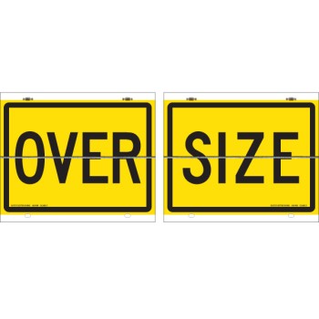 OVERSIZE Hinged 2 Piece 600 x 500mm Class 2 Reflective Sign, With Anti ...