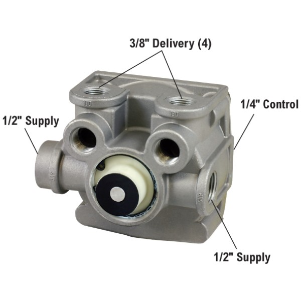 R-12 Relay Valve Horizontal Delivery Ports