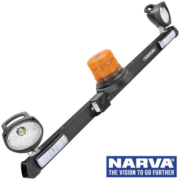 Narva Utility Bar with LED Strobe & ‘Mini Senator’ LED Work Lamps with ...