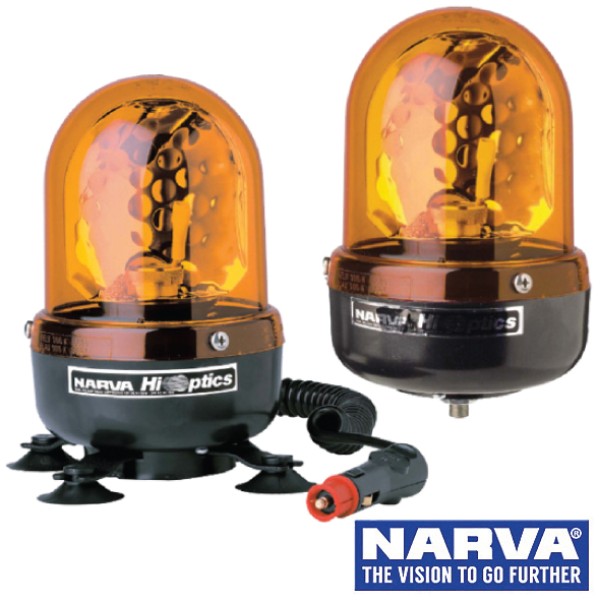 NARVA Halogen Hi Optics ‘Baby Flex’ Rotating Beacons - Amber