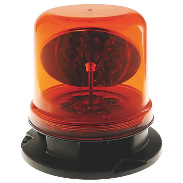 LED Rotating Beacon With Fixed Mount Base - Amber