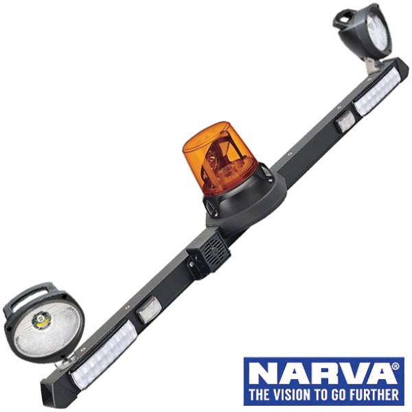Narva Utility Bar with LED Rotating Beacon & ‘Mini Senator’ LED Work ...