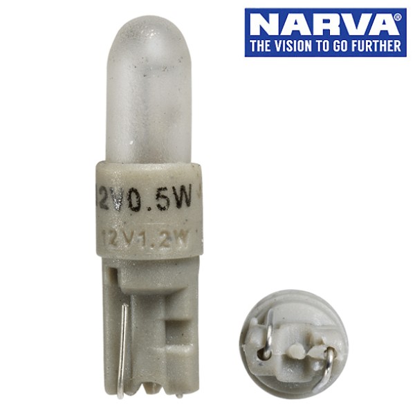 Narva 47702 - 12V 1.2W KW2 x 4.6D White Base Dash Panel Globe