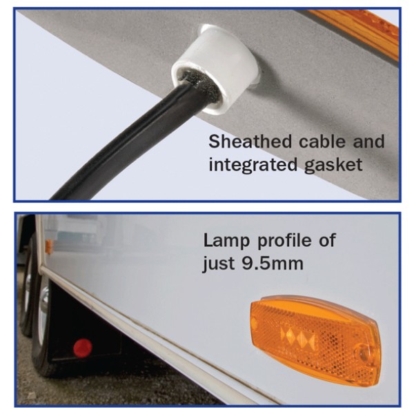 Narva Model 17 LED Marker Lamps with In-Built Retro Reflector & 0.5m ...