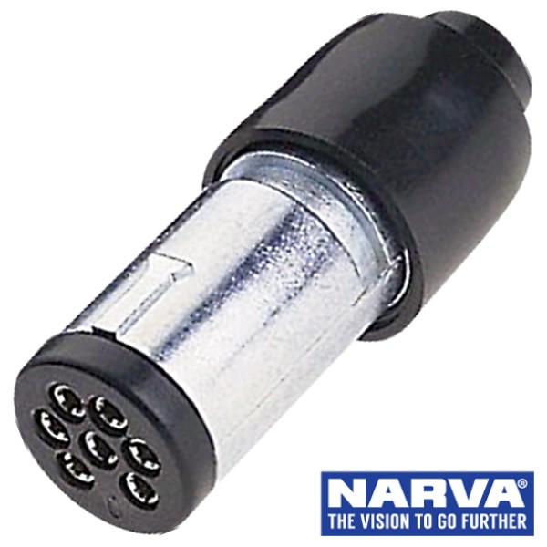 Narva 7 Pin Small Round Trailer Plug - Metal
