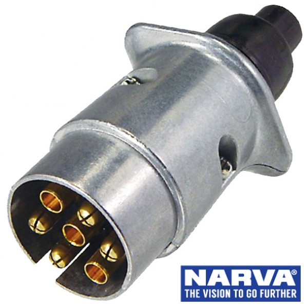 Narva 7 Pin Large Round Trailer Plug - Metal