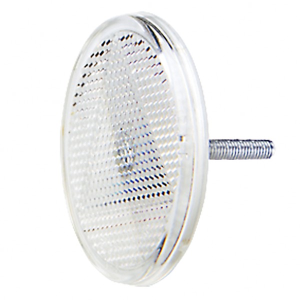 Round Retro Reflector Bolt On 65mm - White