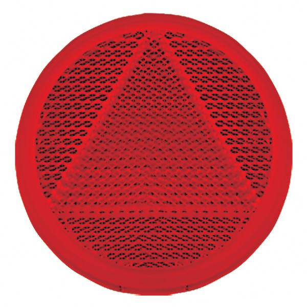 Round Retro Reflector Self Adhesive 65mm - Red