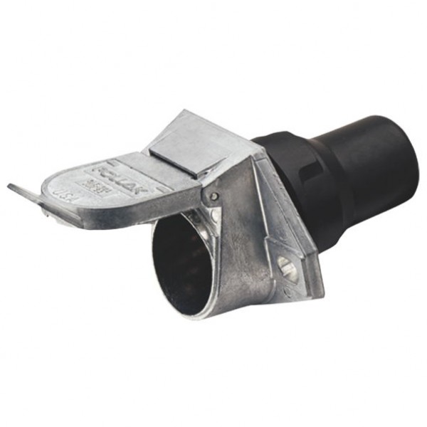 Narva 7 Pin Heavy Duty Round Trailer Socket with Rubber Boot - Metal