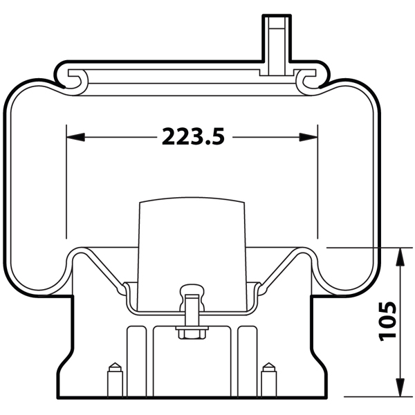 Air Spring Assembly - HT230 Hendrickson Single Stud / Trailer