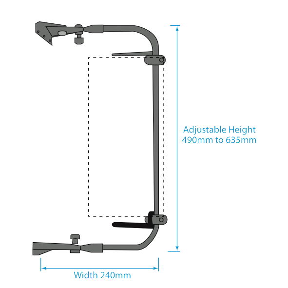 11" to 18" West Coast Mirror Bracket Assembly