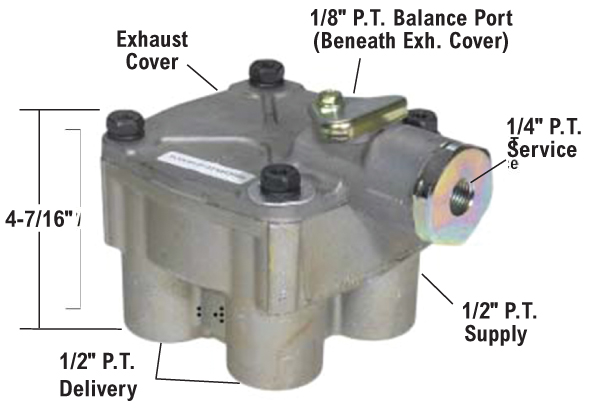 R-14 Relay Valve - Vertical Delivery Ports