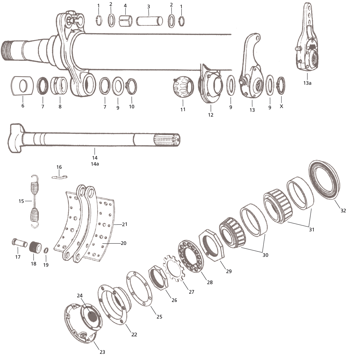 Dana Spicer / Std.Forge Late Axle 12 1/4” x 7 1/2” Brakes