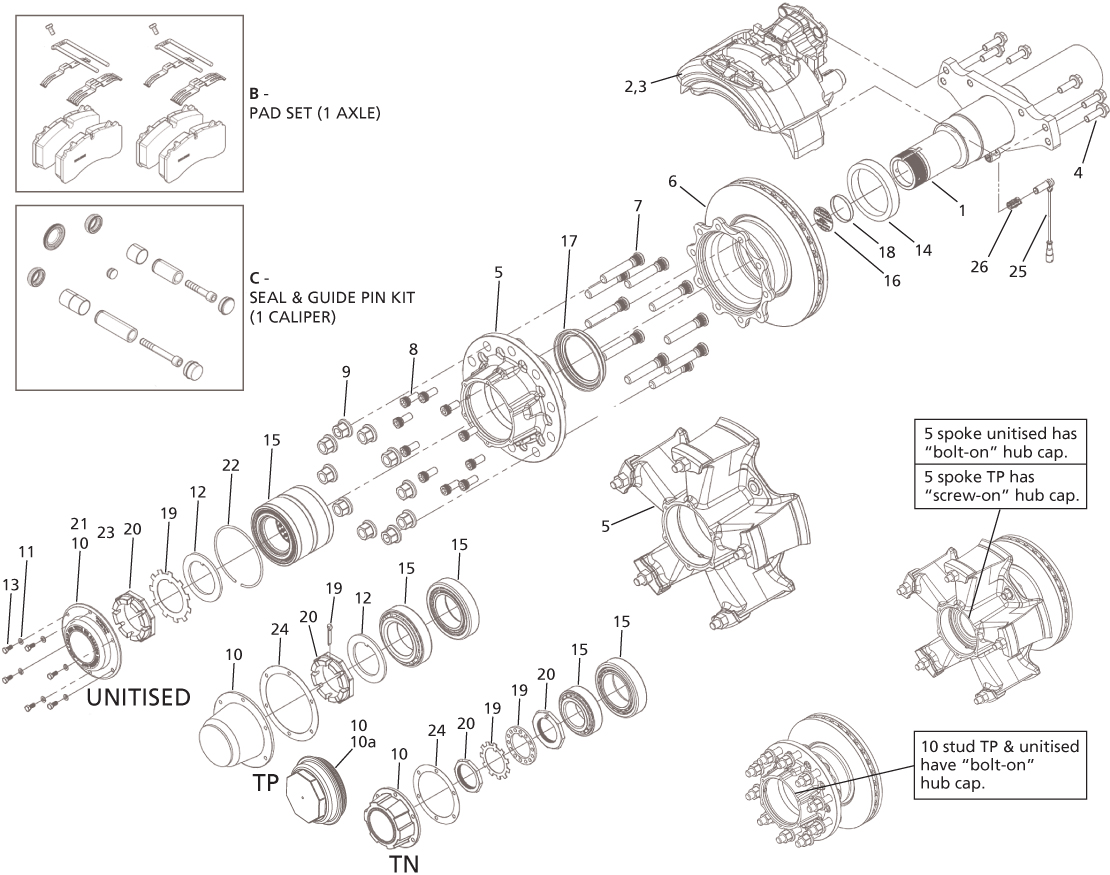 Fuwa KF26 Disc Brake Axle
