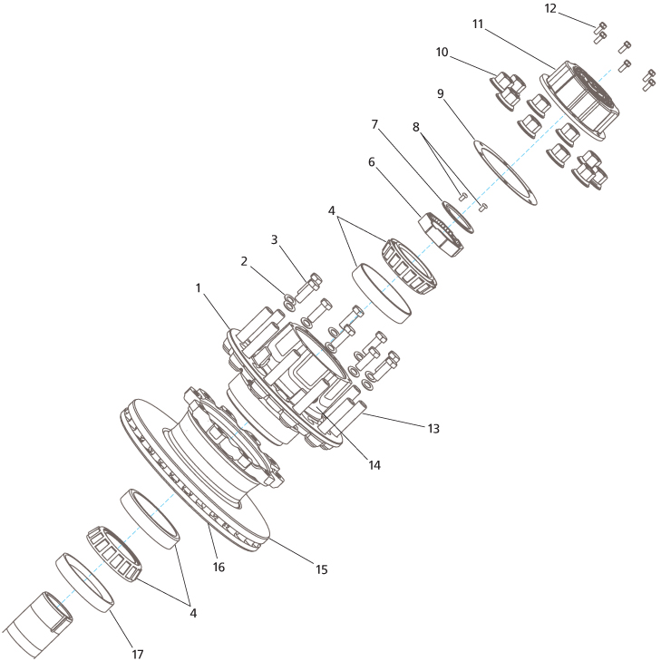 Hendrickson HXL7 HP Disc Brake Wheel End - 22.5
