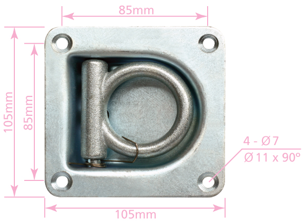 Recessed Floor Ring - Zinc Plated