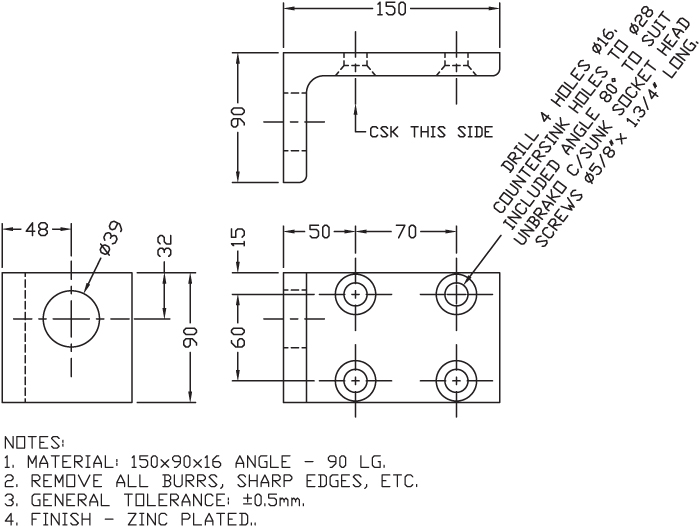 Rear Locating Bracket - Near Side