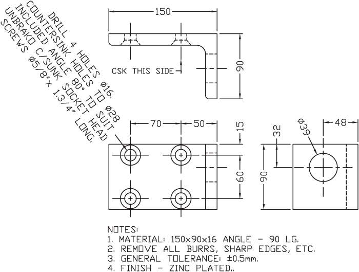 Rear Locating Bracket - Off Side