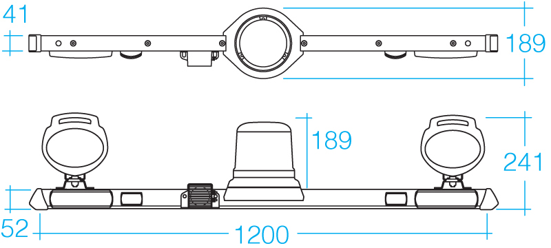 Narva Utility Bar with Tall LED Rotating Strobe & ‘Mini Senator’ LED ...