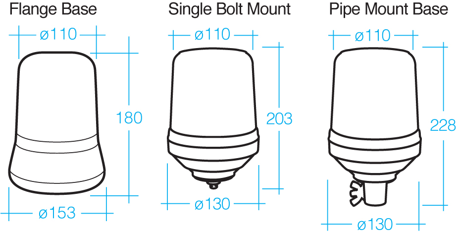 NARVA Halogen Optimax Rotating Beacons With Fixed Mount Base - Amber