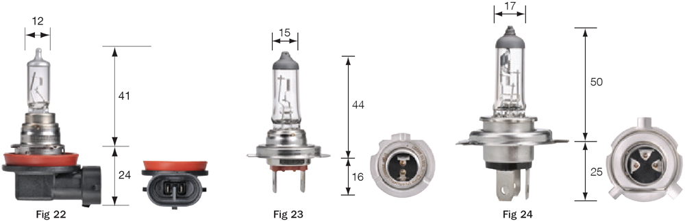 H16 / H18 / H19 Halogen Globes
