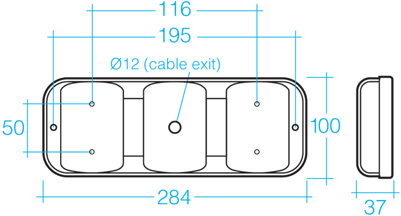 Narva Model 42 LED Rear Direction Lamps with In-Built Reflectors & Cable
