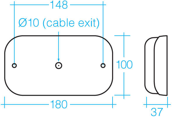 Narva Model 41 LED Rear Direction Lamps with Black Base & 0.5m Cable