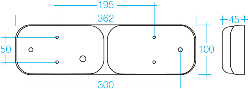 Narva Model 41 LED Rear Direction Twin Lamps with Grey Housing & 0.5m Cable