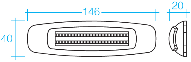 Narva Model 24 LED Guide Marker Lamps with Chrome Cover - 146 x 40mm