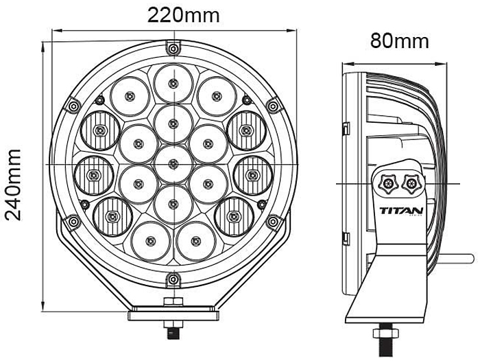 Titan Series 9” 180W LED Driving Light - 15,500 Lumens