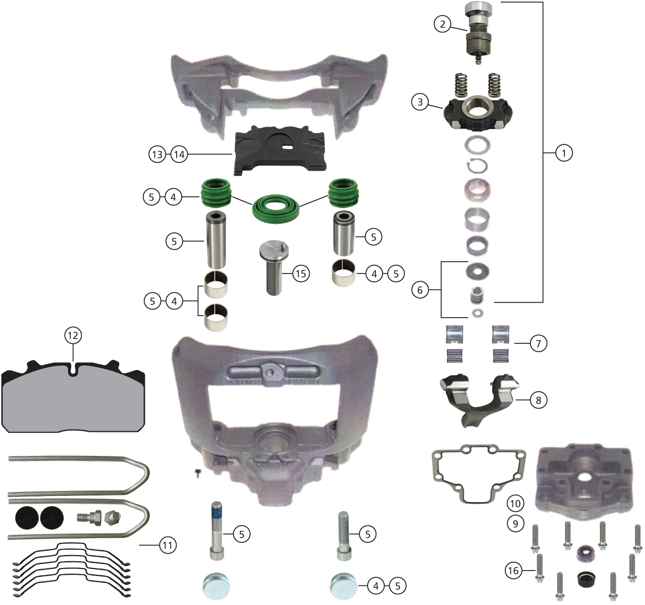 Wabco Pan 17.5 - Caliper Repair Kits