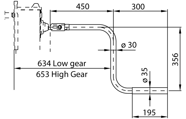 Long Crank Handle - 450mm. Suit Jost Landing Legs