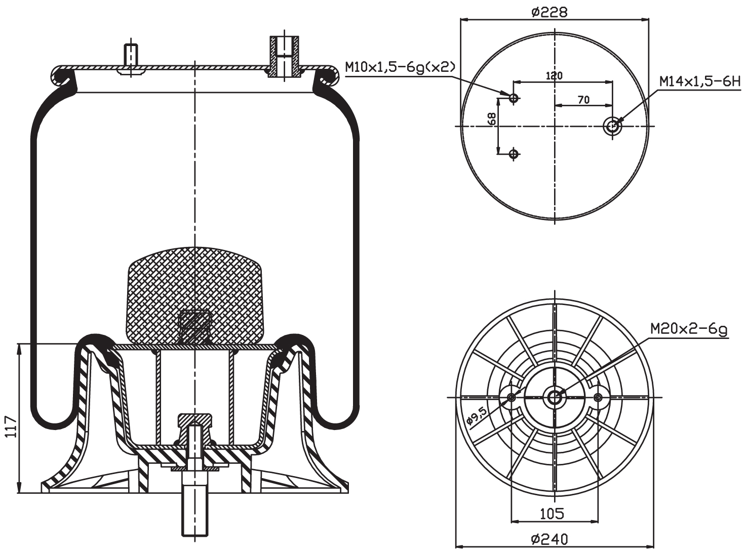 Air Spring Assembly - Suit Iveco Neway / Truck