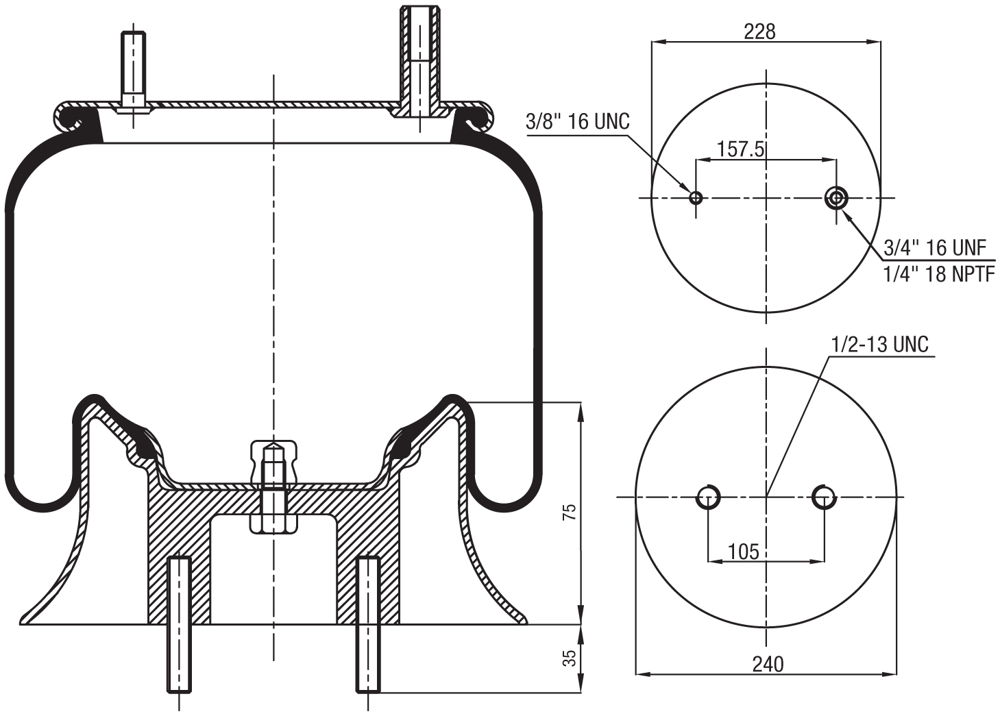 Air Spring Assembly - Kenworth Airglide 100 Older / Truck