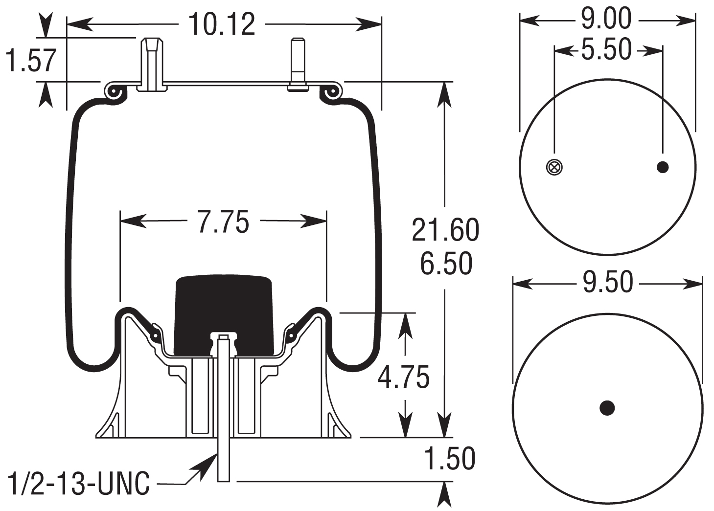Air Spring Assembly - Neway AR92 Underslung / Trailer