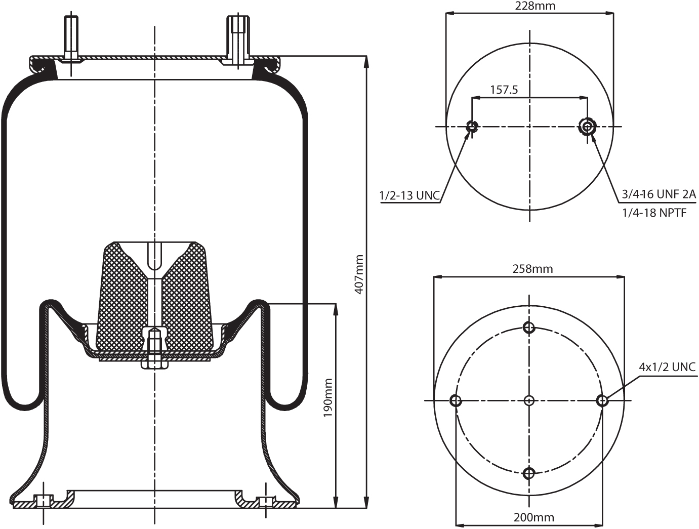 Air Spring Assembly - Hendrickson S-14249 / Trailer