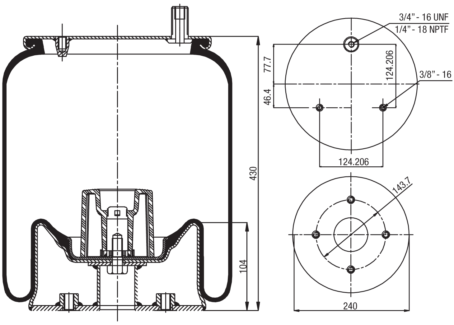 Air Spring Assembly - HT230 / Trailer