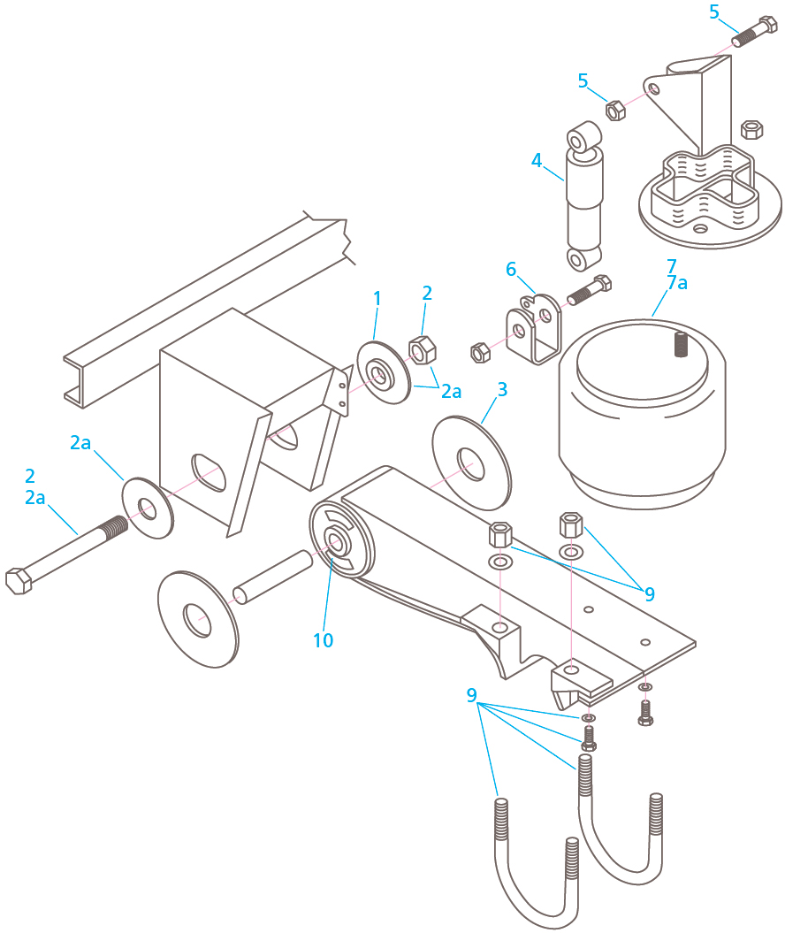 Hendrickson HT230T - Overslung Air Suspension