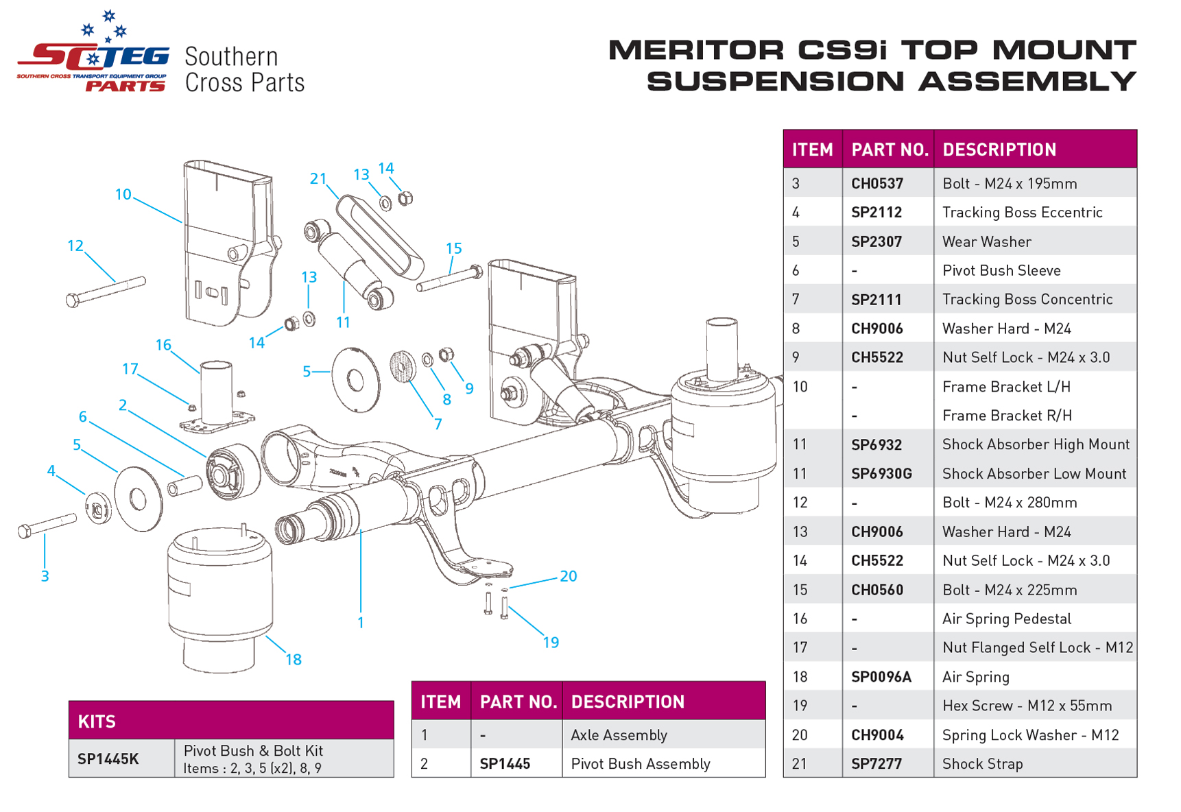 Pivot Bolt Bush - Meritor CS9