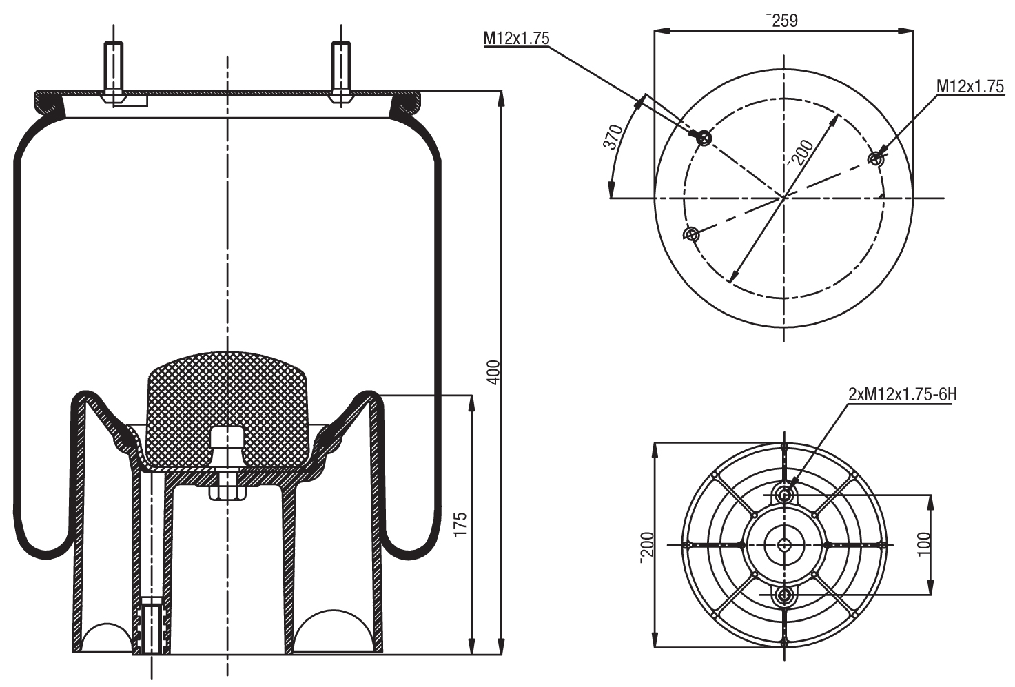 Air Spring Assembly - Suit Meritor CS9 / Trailer