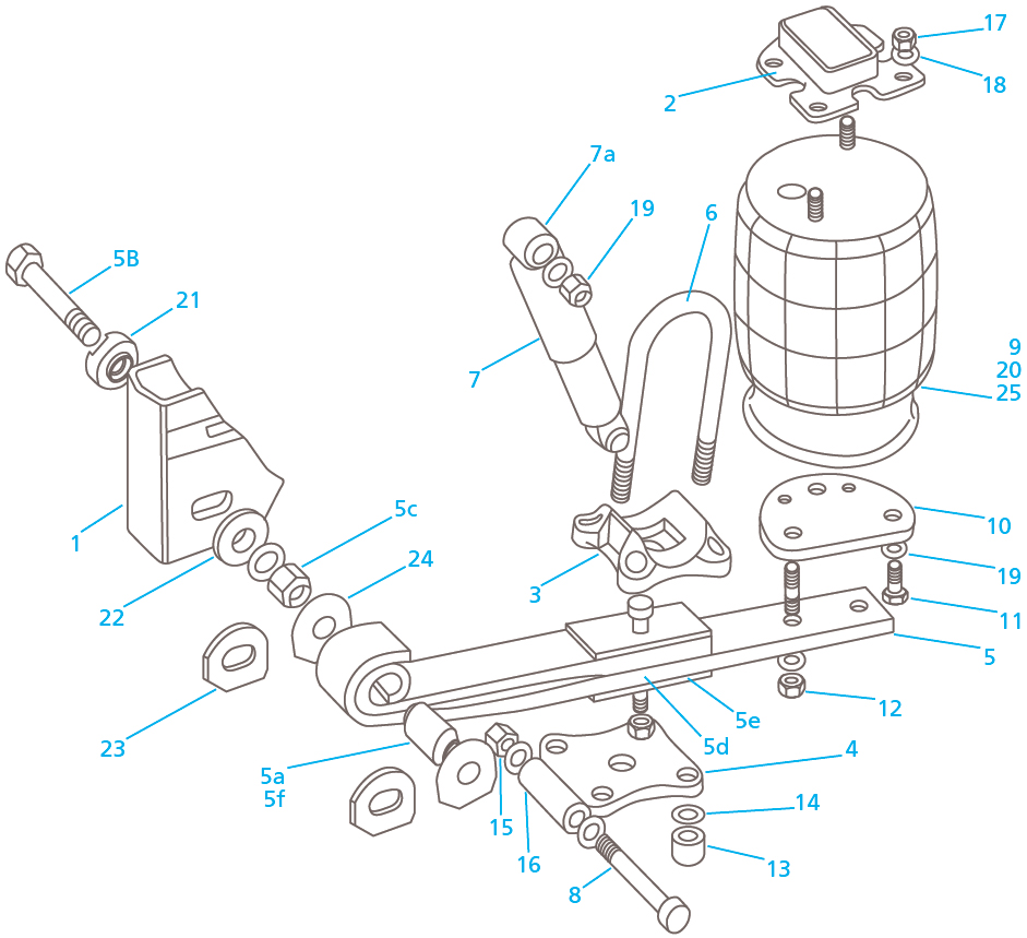 Meritor Flexair FL11000L - 150 - Underslung Air Suspension