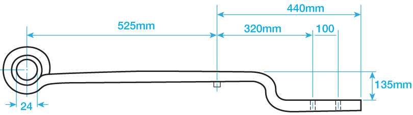 Parabolic Spring, Single Leaf 9T - Stefair / ROR Overslung, 325mm Ride ...