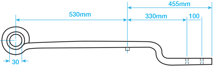 Parabolic Spring, Single Leaf, Cranked - Stefair Euro 2 / ROR FL9000